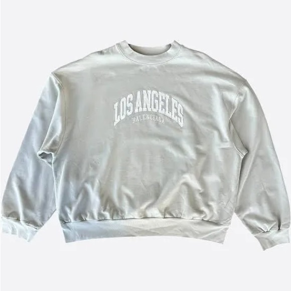 Balenciaga | Sweaters | Balenciaga Mens Light Gray Crewneck Sweater ...